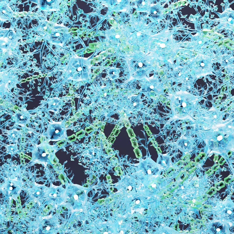 3D Render of Neural Network Stock Illustration - Illustration of neuron ...