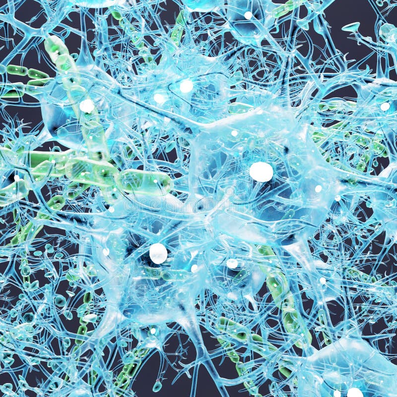 3D Render of Neural Network Stock Illustration - Illustration of ...