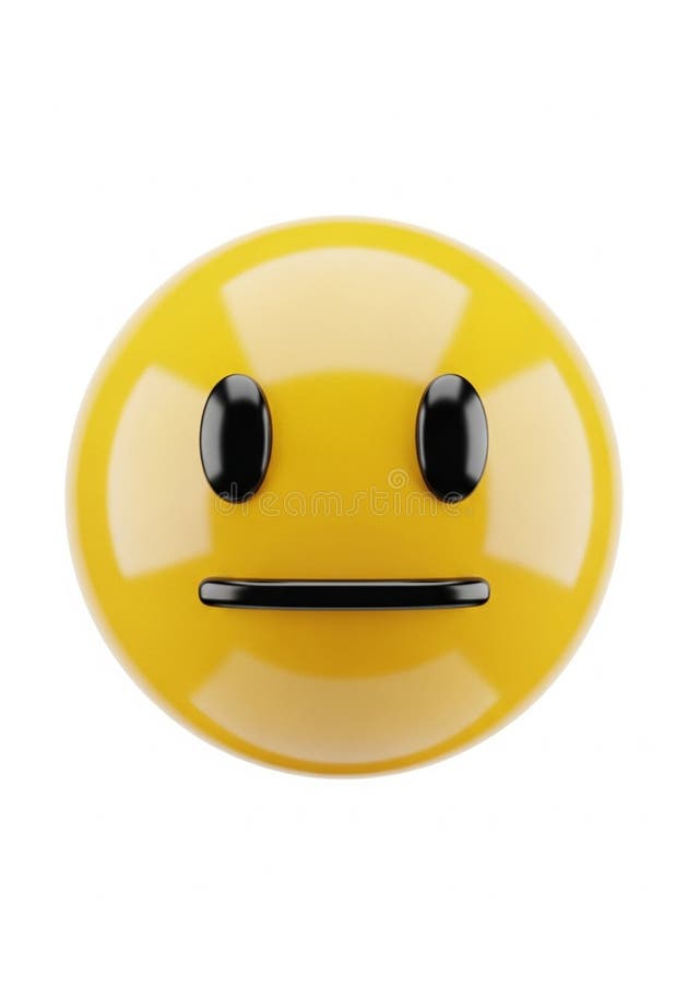 3D Render of a Neutral Face Emoji Stock Illustration - Illustration of ...