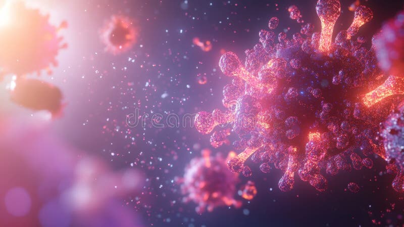 3D Render of Neutrophils Engulfing Pathogens in Vibrant Action Stock ...