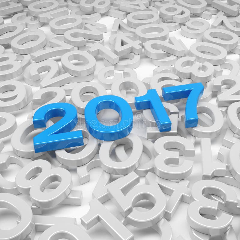 3d Render - New Year 2017 and Past Years - Blue Stock Illustration ...