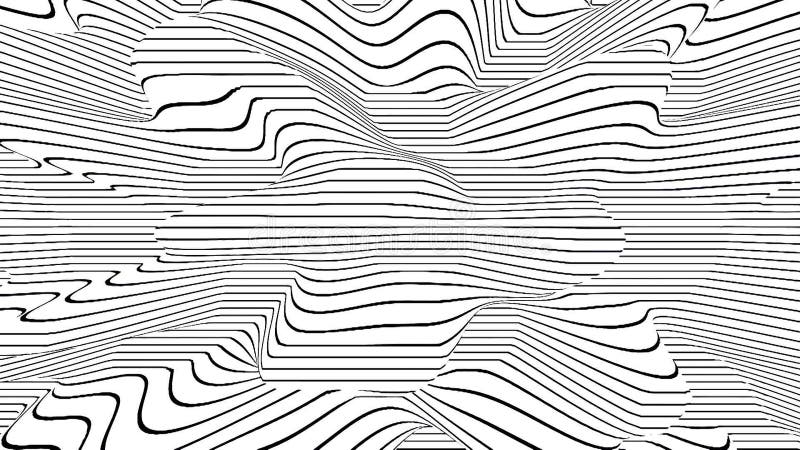 3D Render Noisy Surface with Abstract Black and White Striped Texture ...