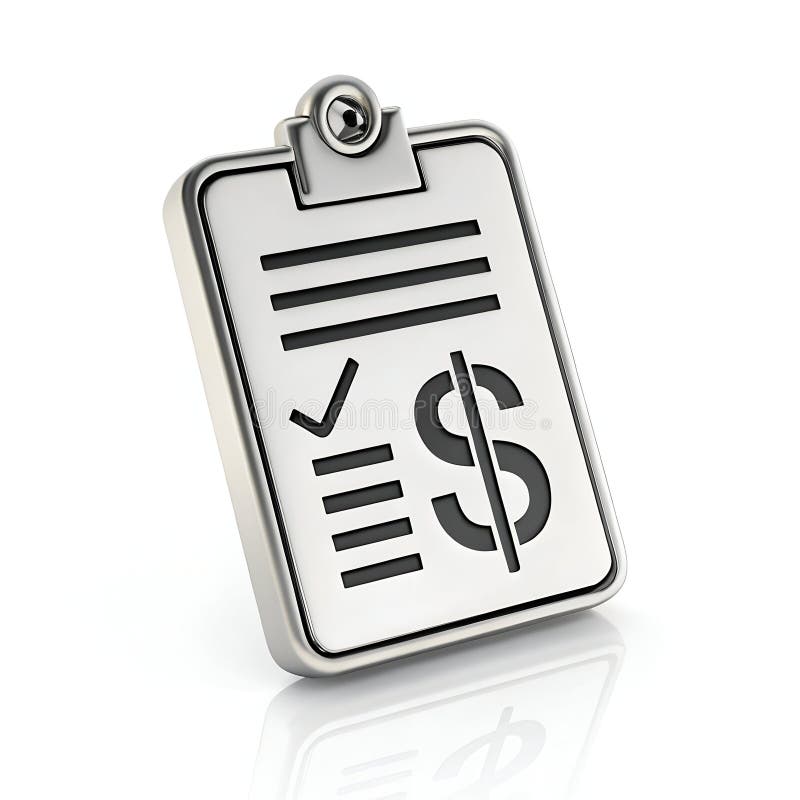 3D Render Note and Finance Icon on White Background, Financial Planning ...