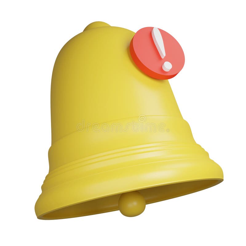 3D Render Notification Bell Icon Isolated on White Background 2 Stock ...