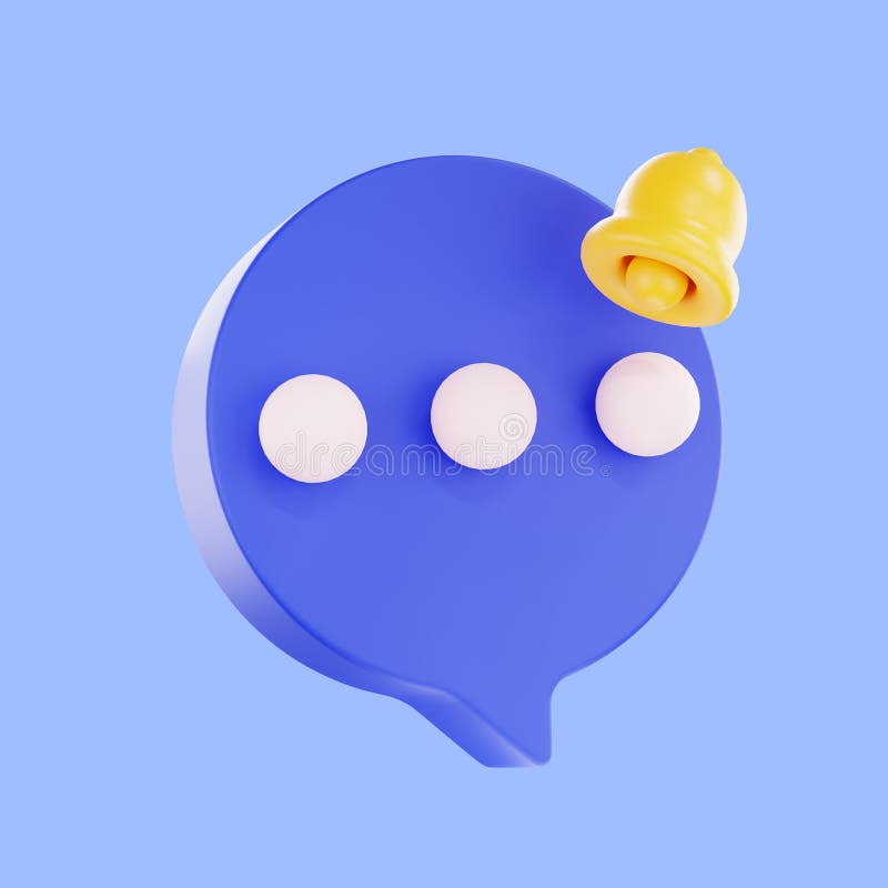 3d Render Notification Bell Icon, 3d Render Yellow Ringing Bell with ...