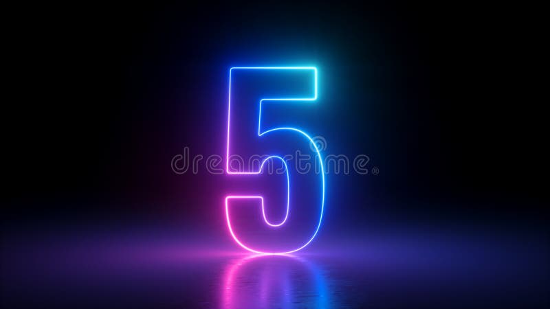 Number Five Symbol Neon Sign Stock Illustrations – 516 Number Five ...