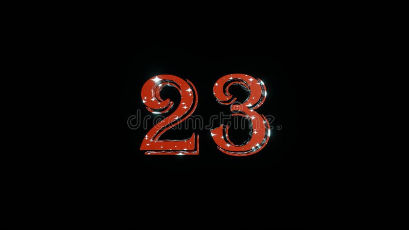 3D Render Number 23 Has Beautiful Texture on it. Best Digital Symbol ...