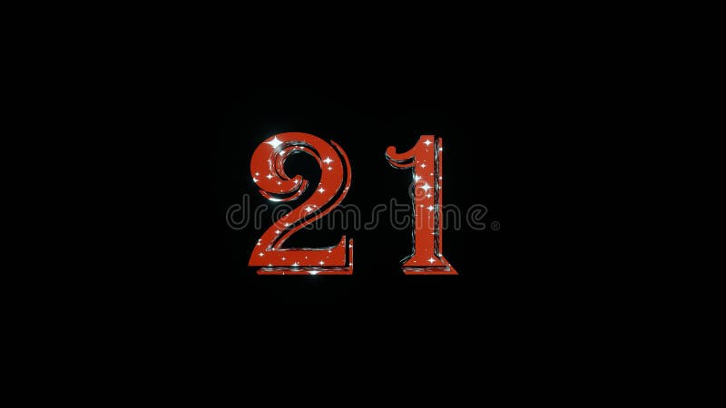 3D Render Number 21 Has Beautiful Texture on it. Best Digital Symbol ...