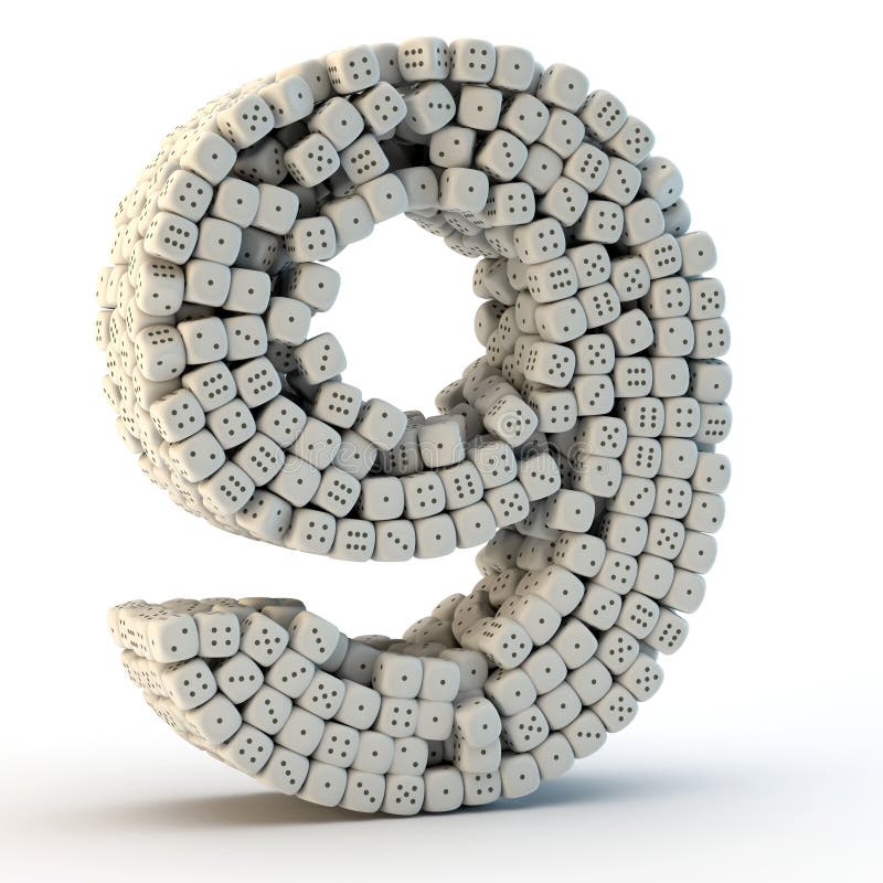 3D render number nine stock illustration. Illustration of games - 38701985