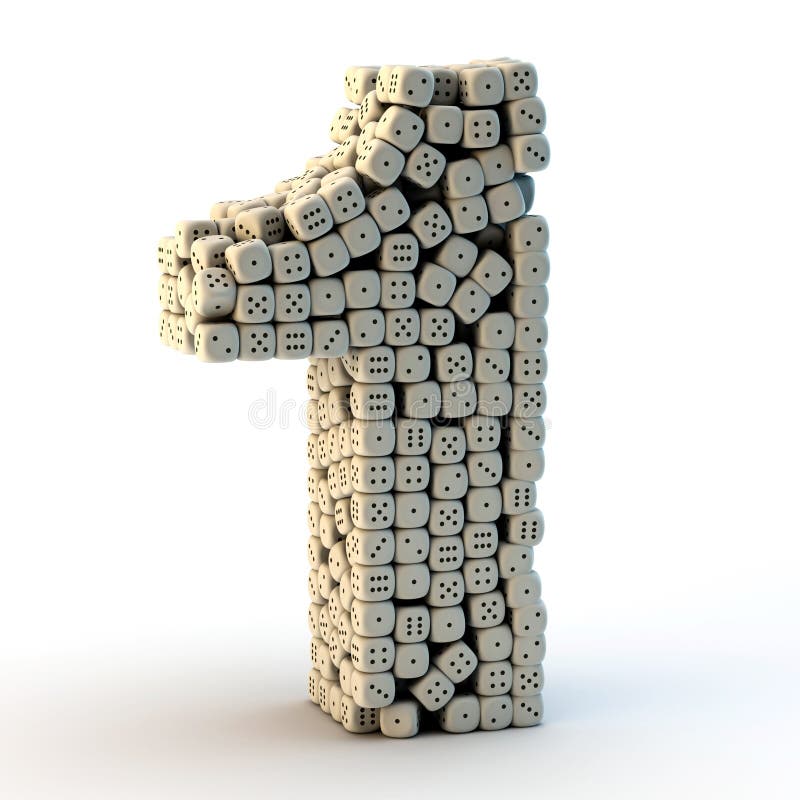 3D Render Number One on the White Podium. Stock Illustration ...