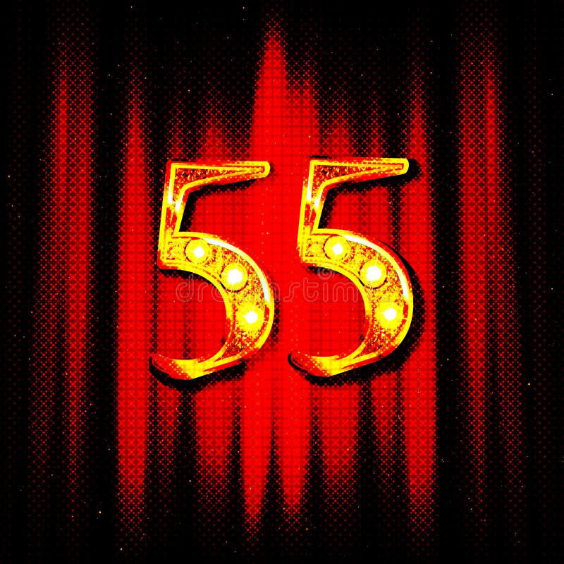 3d Render Number 55 Percentage Gold Stock Vector - Illustration of ...