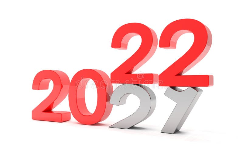 3d Render of the Numbers 2020 and 21 in Red Over White Background Stock ...