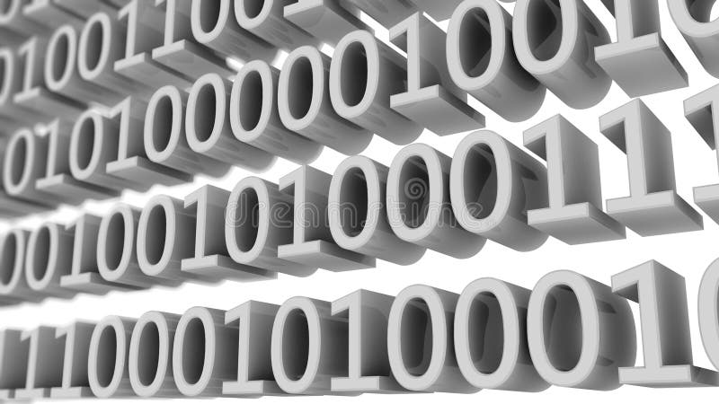 Numbers Zero and One in Binary Code Stock Illustration - Illustration ...