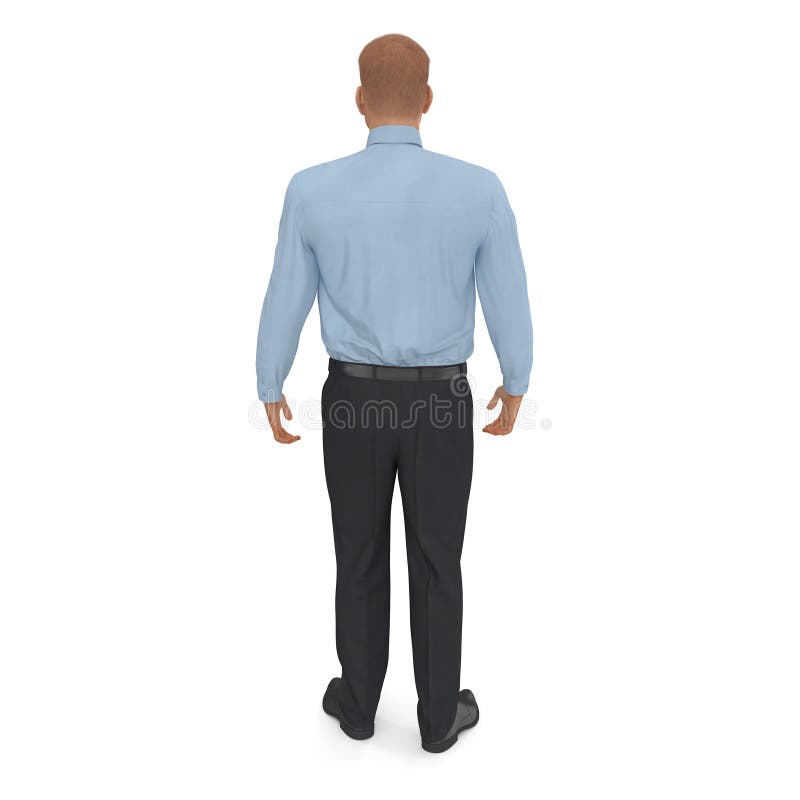 Office Worker Standing Pose 3D Illustration on White Background Stock ...