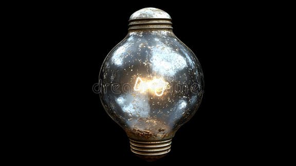3D Render of an Old Rusty Lightbulb Stock Illustration - Illustration ...