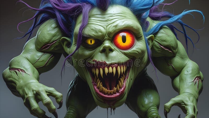 3d Render of One Eye Monster Stock Illustration - Illustration of ...