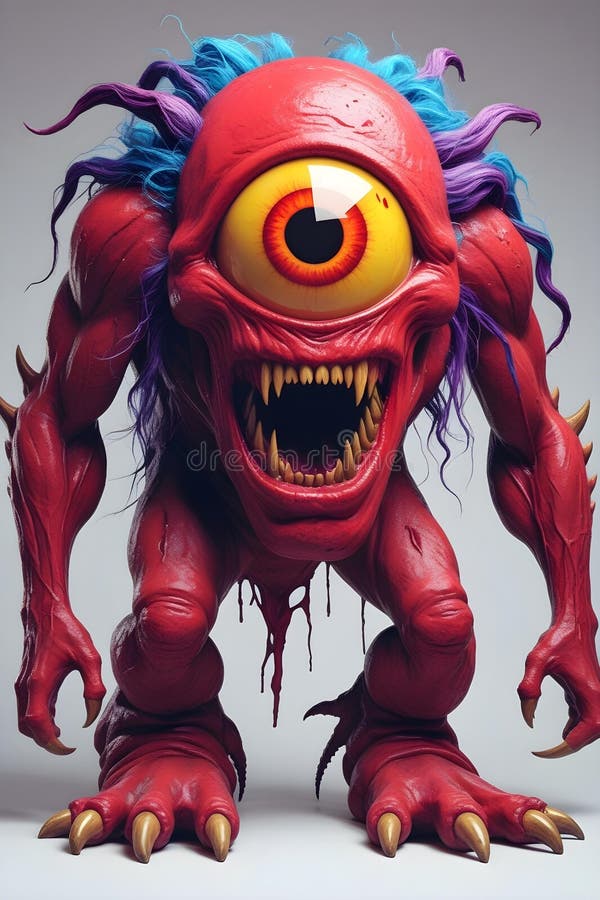 3d Render of One Eye Monster Stock Illustration - Illustration of ...