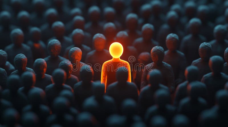 3D Render of One Glowing Person Stock Illustration - Illustration of ...