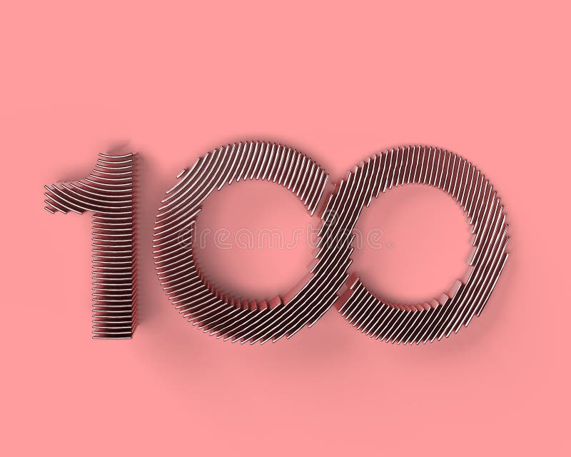 3D Render of a 100 One Hundred Number Stock Illustration - Illustration ...