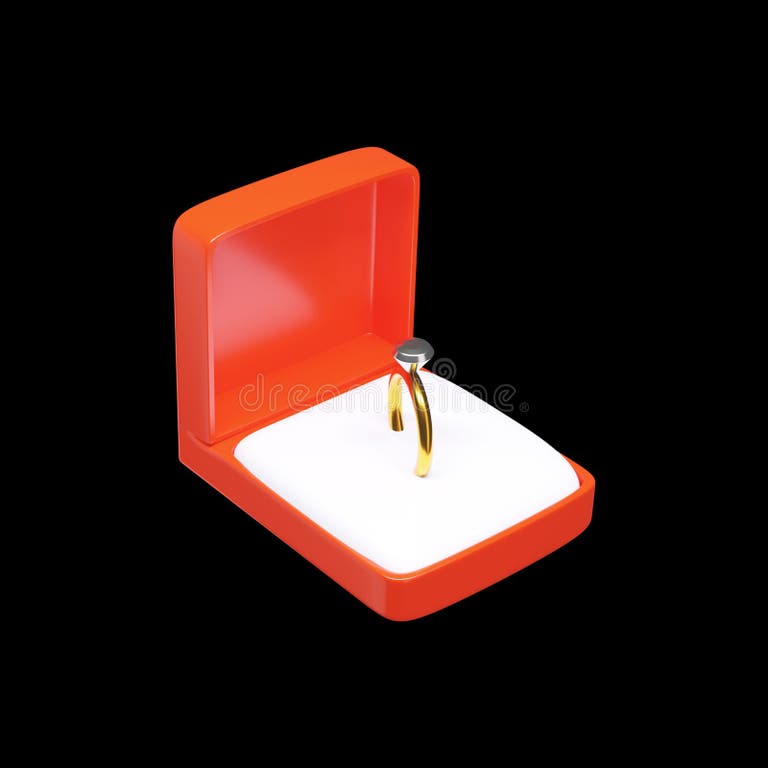 3D Render of Open Ring Box Element on Black Stock Illustration ...