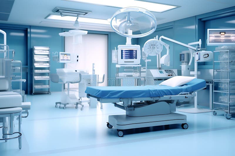 3d Render of Operating Room with Surgery Equipment in Modern Clinic ...