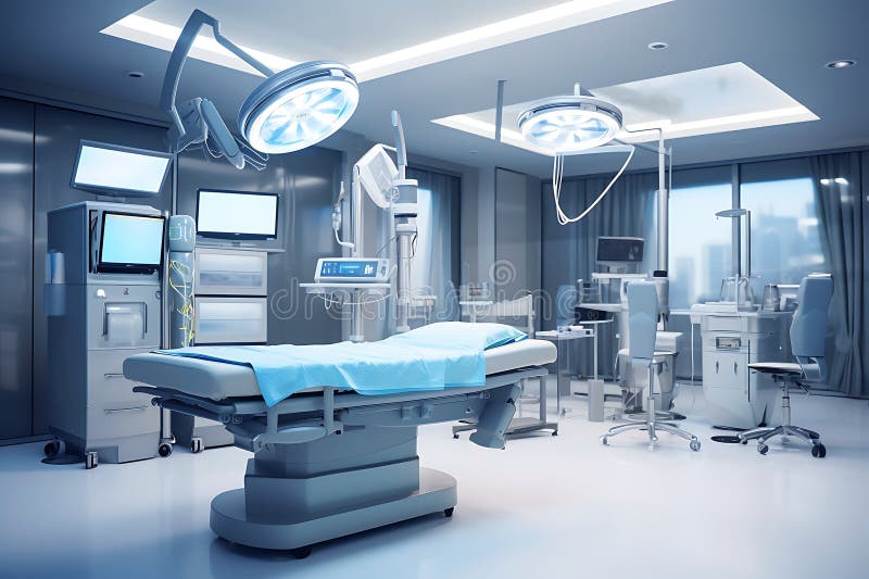 3d Render of Operating Room with Surgery Equipment in Modern Clinic ...