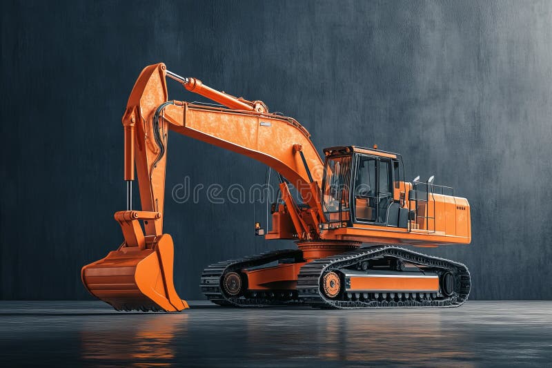 3d Render of Orange Construction Machinery Multifunction Tractor and ...