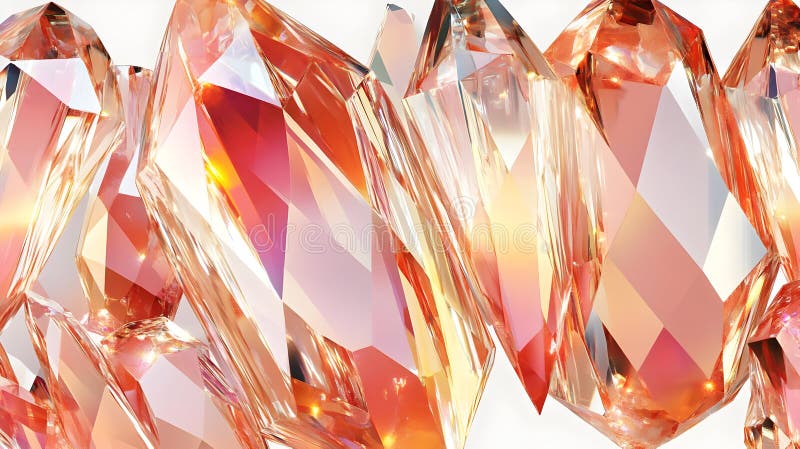3D Render of Orange Crystals Abstract Background Stock Illustration ...