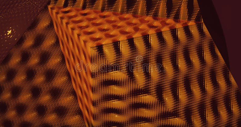 Render with an Orange Cube with a Floating Surface Stock Illustration ...