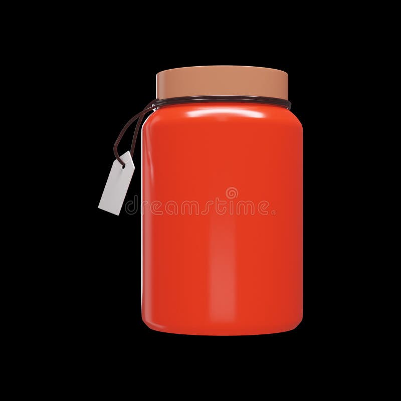 3D Render of Orange Jar Element on Black Stock Illustration ...