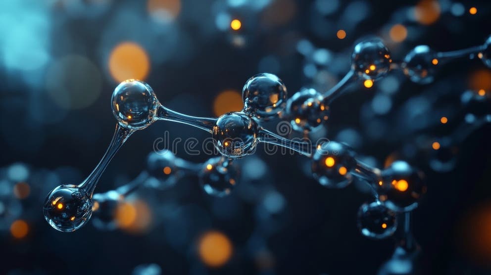 3d Render of Organic Chemistry Reaction with Illuminated Carbon Chains ...