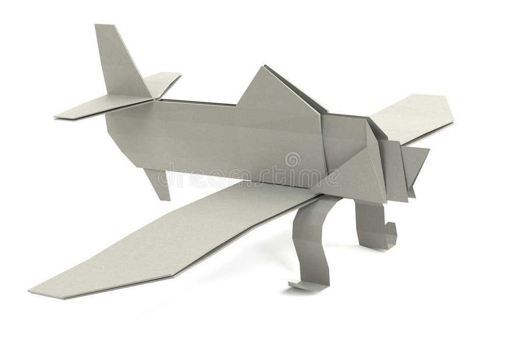 3d render of origami plane stock illustration. Illustration of ...
