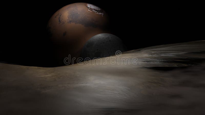 3d Render Outer Space Planet Earth with Ground Surface Stock ...