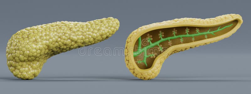 3D Render of Pancreas stock illustration. Illustration of protein ...