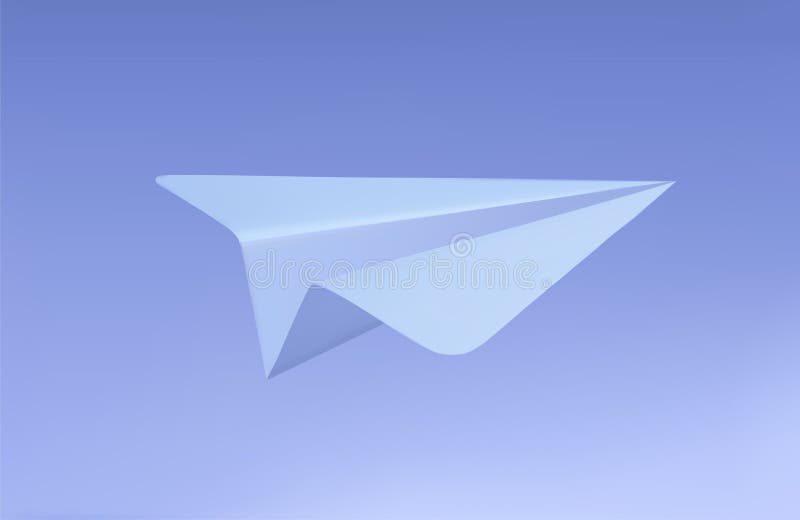 3D Render of a Paper Airplane. White in Color Stock Illustration ...
