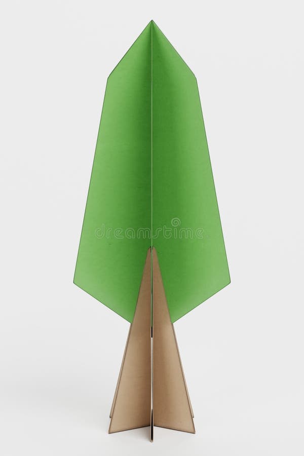 3D Render of Paper Tree stock illustration. Illustration of tree ...