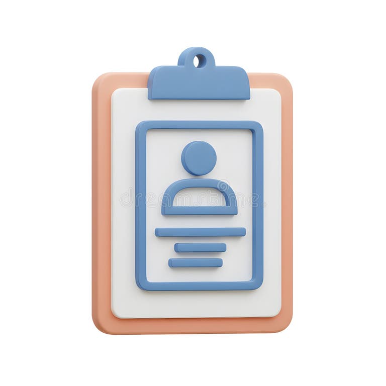 3D Render of a Pastel-Colored Clipboard with Profile Icon: Digital ...