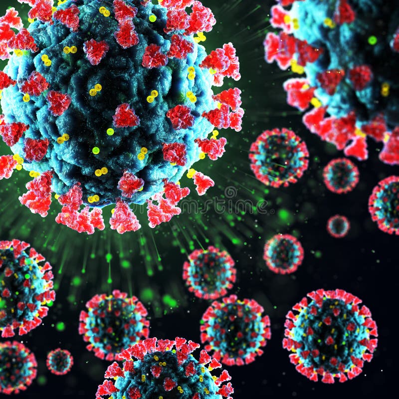 3d Render of Pathogenic Virus Organism or Bacteria Infecting and ...