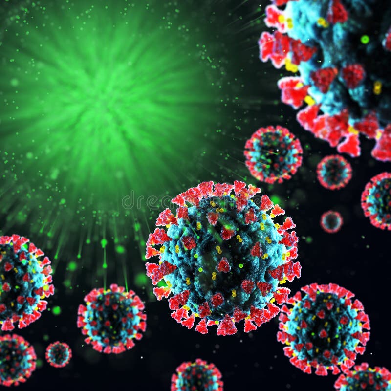 3d Render of Pathogenic Virus Organism or Bacteria Infecting and ...