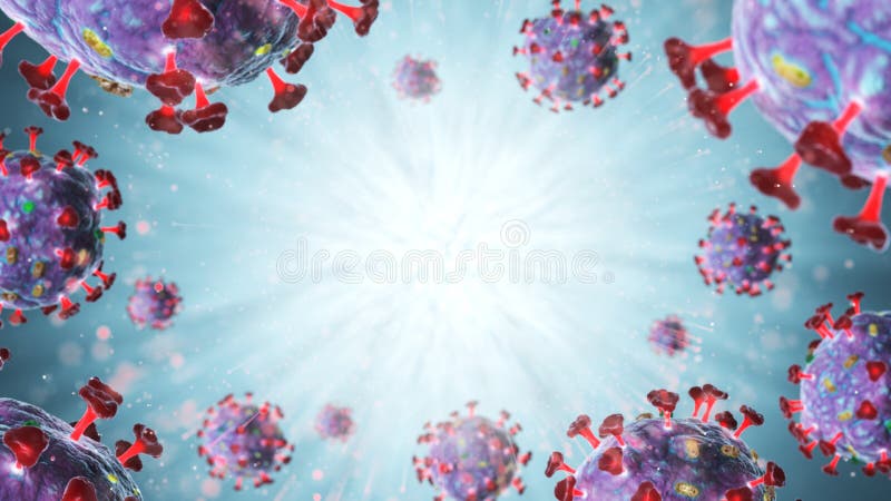 3d Render of Pathogenic Virus Organism or Bacteria Infecting and ...