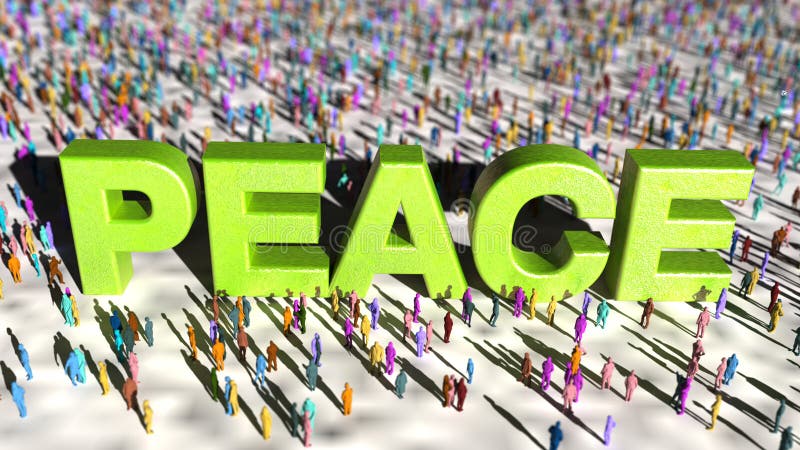 3d render. Peace icon 3d stock illustration. Illustration of love ...