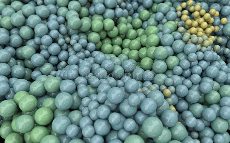 3d Render . Pearls with Different Colors Stock Illustration ...