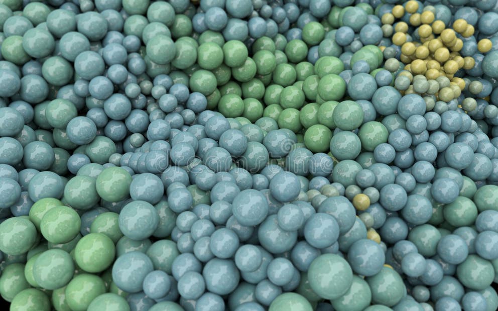 3d Render . Pearls with Different Colors Stock Illustration ...