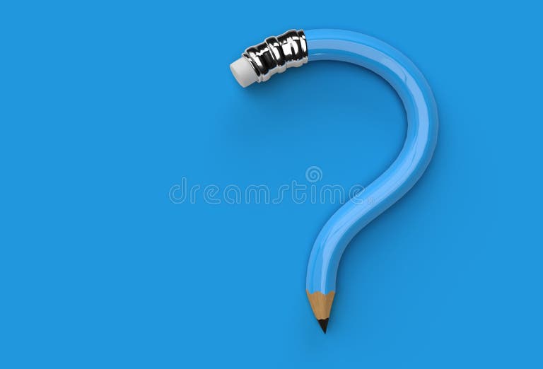 3D Render Pencil Question Mark Pen Tool Created Clipping Path Included ...