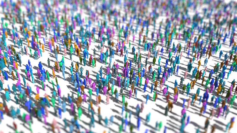 3d render people crowd stock illustration. Illustration of cooperation ...