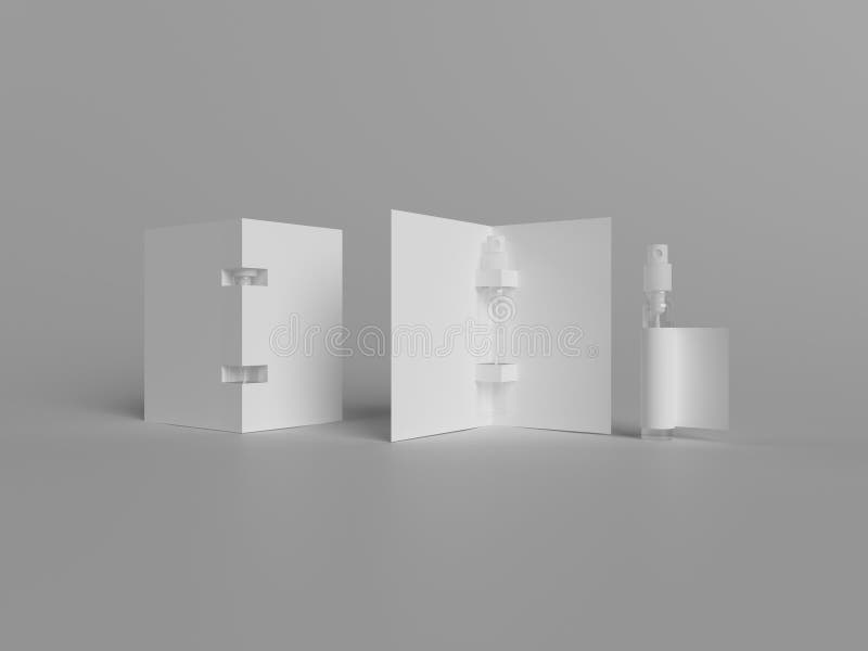 3d Render Perfume Sample on Card Mockup with Space for Design Stock ...
