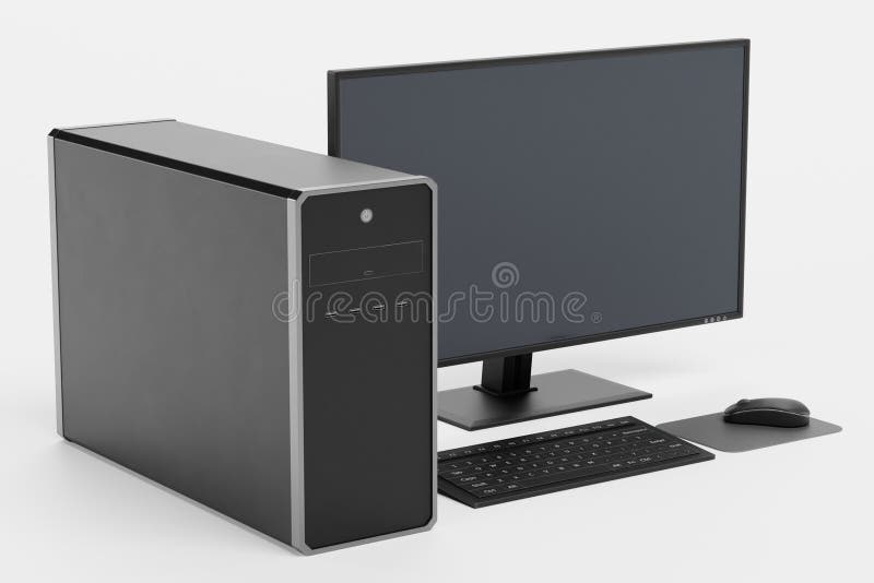 3D Render of Personal Computer Stock Illustration - Illustration of ...