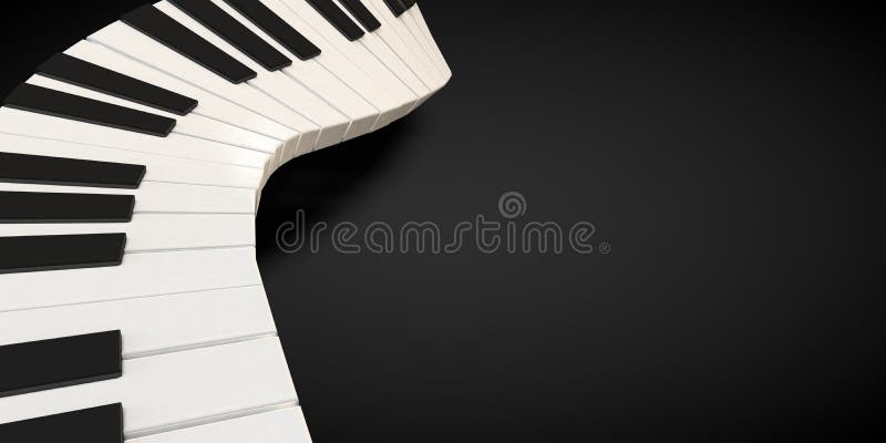 3d Render of a Piano Keyboard in a Fluid Wavelike Movement Stock ...