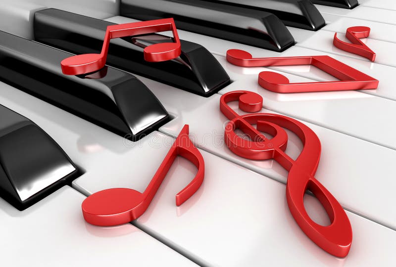Piano and notes stock illustration. Illustration of concept - 93822585