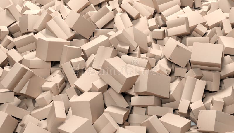 Pile of cardboard boxes stock illustration. Illustration of lots ...